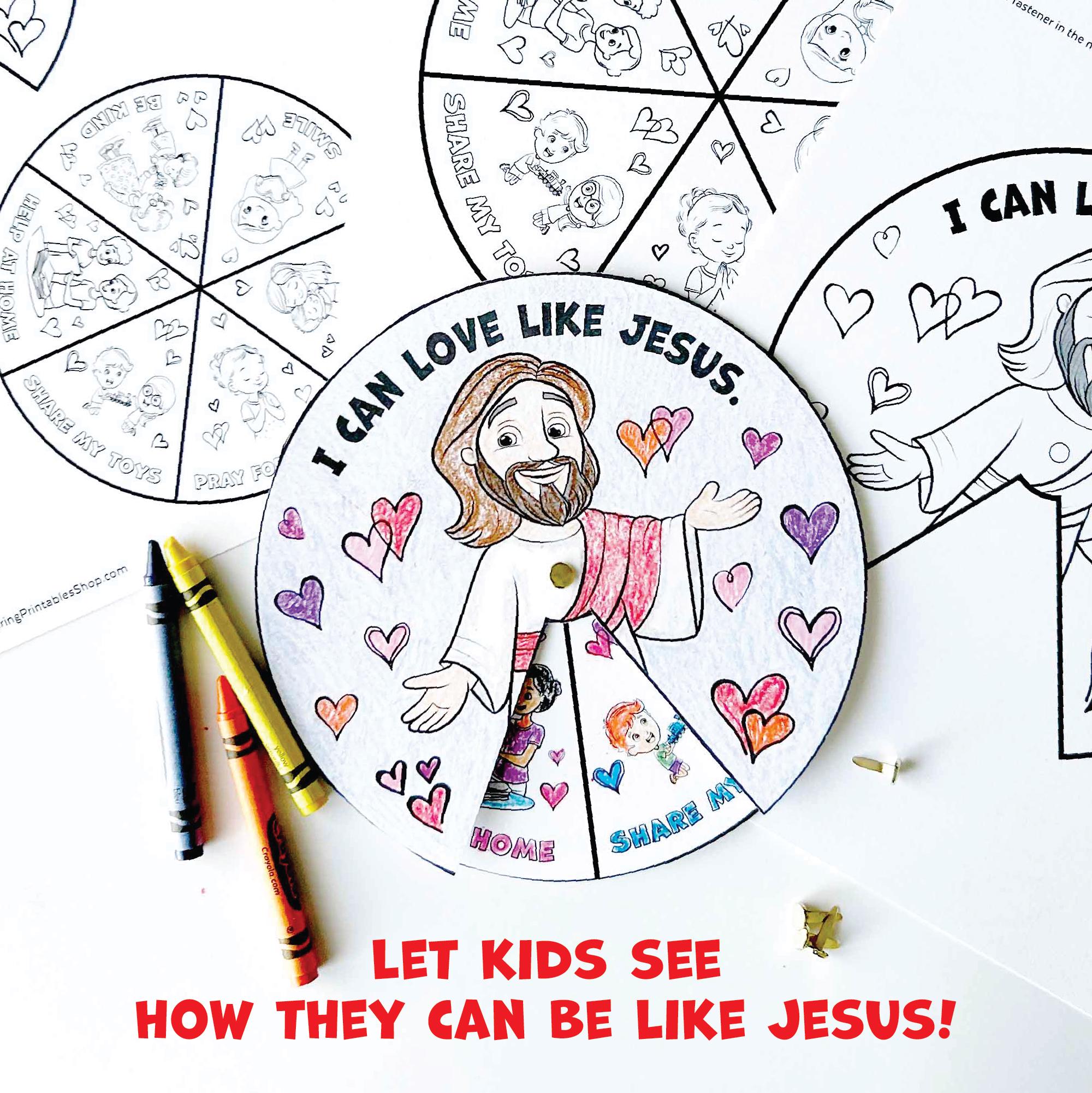 Love Like Jesus Activity Wheel: Christian Kids Craft (PDF & JPG) - Etsy