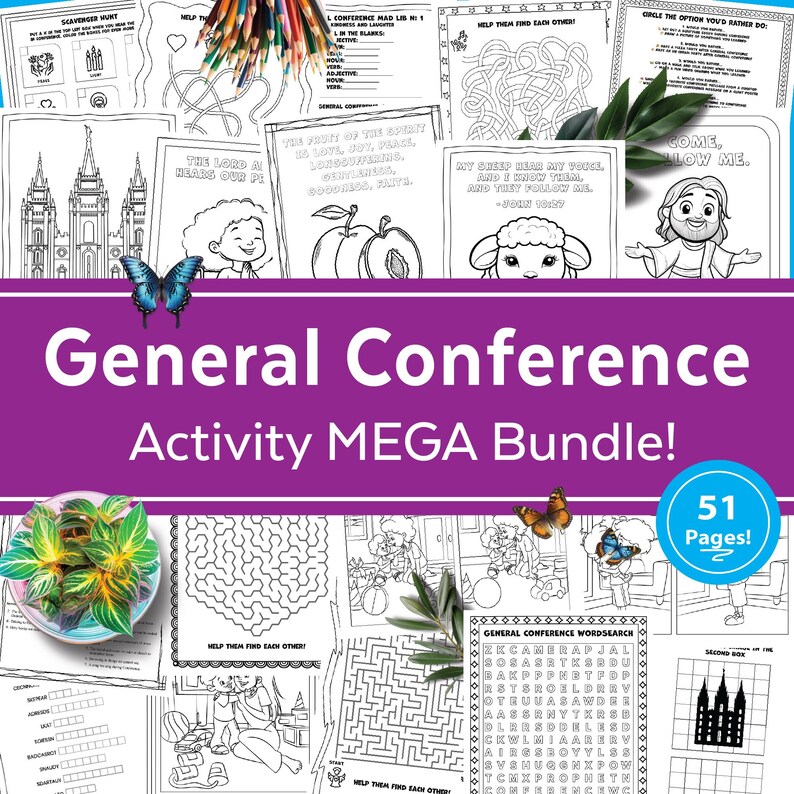 LDS General Conference Kids Activity Bundle: Coloring Pages & Games ...