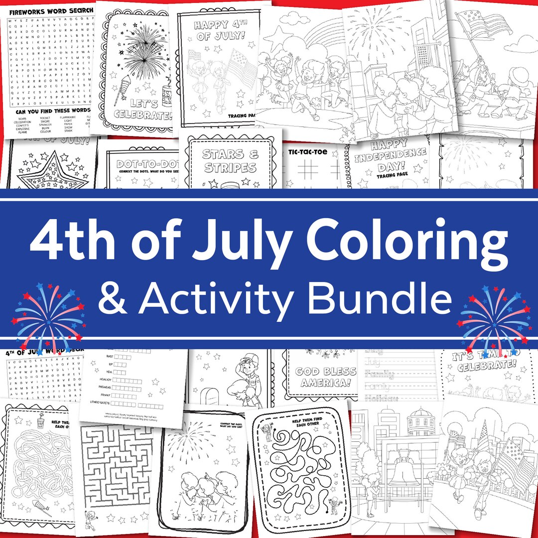 4th of July Coloring and Activity Bundle for Kids | Instant Download - Etsy