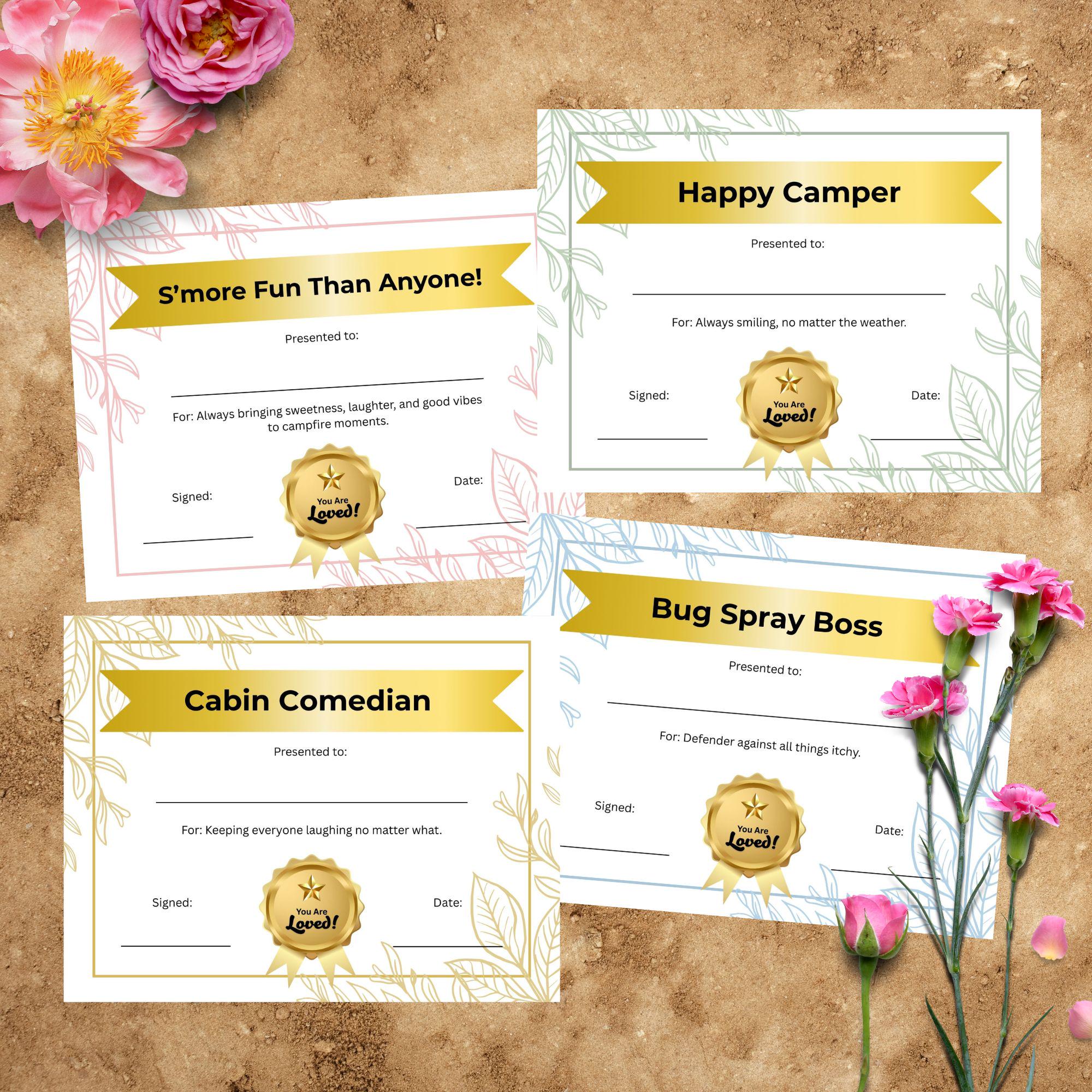 LDS Girls Camp Award Certificates: Editable Printables (digital ...