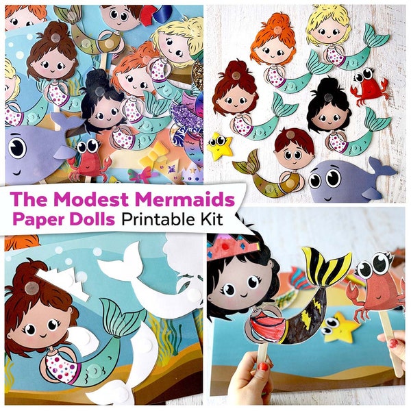 Mermaid Paper Dolls - Etsy