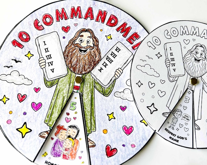 The Ten Commandments Printable, Sunday School Craft, Bible Story ...