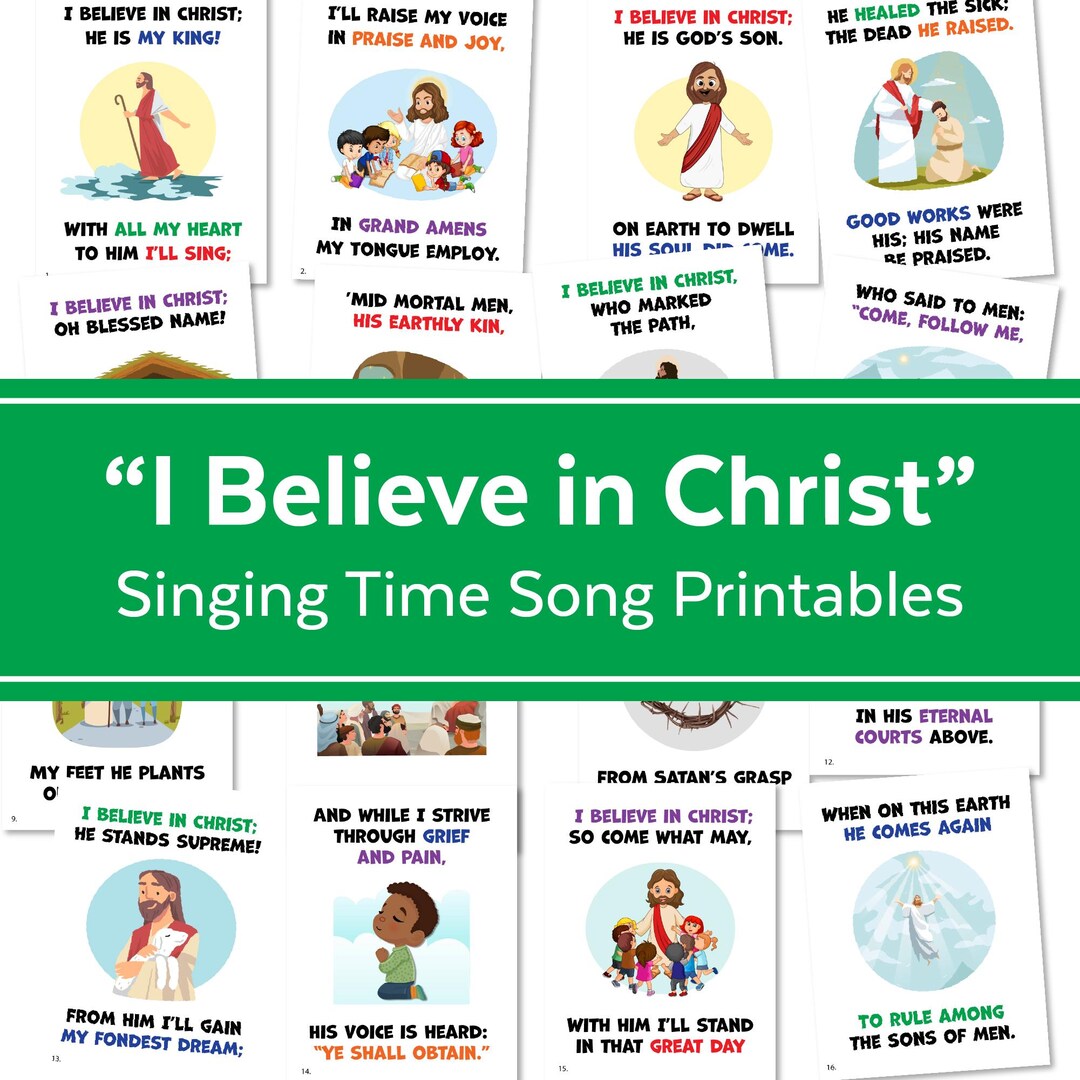 I Believe in Christ | LDS Singing Time Flipchart for Primary Come ...