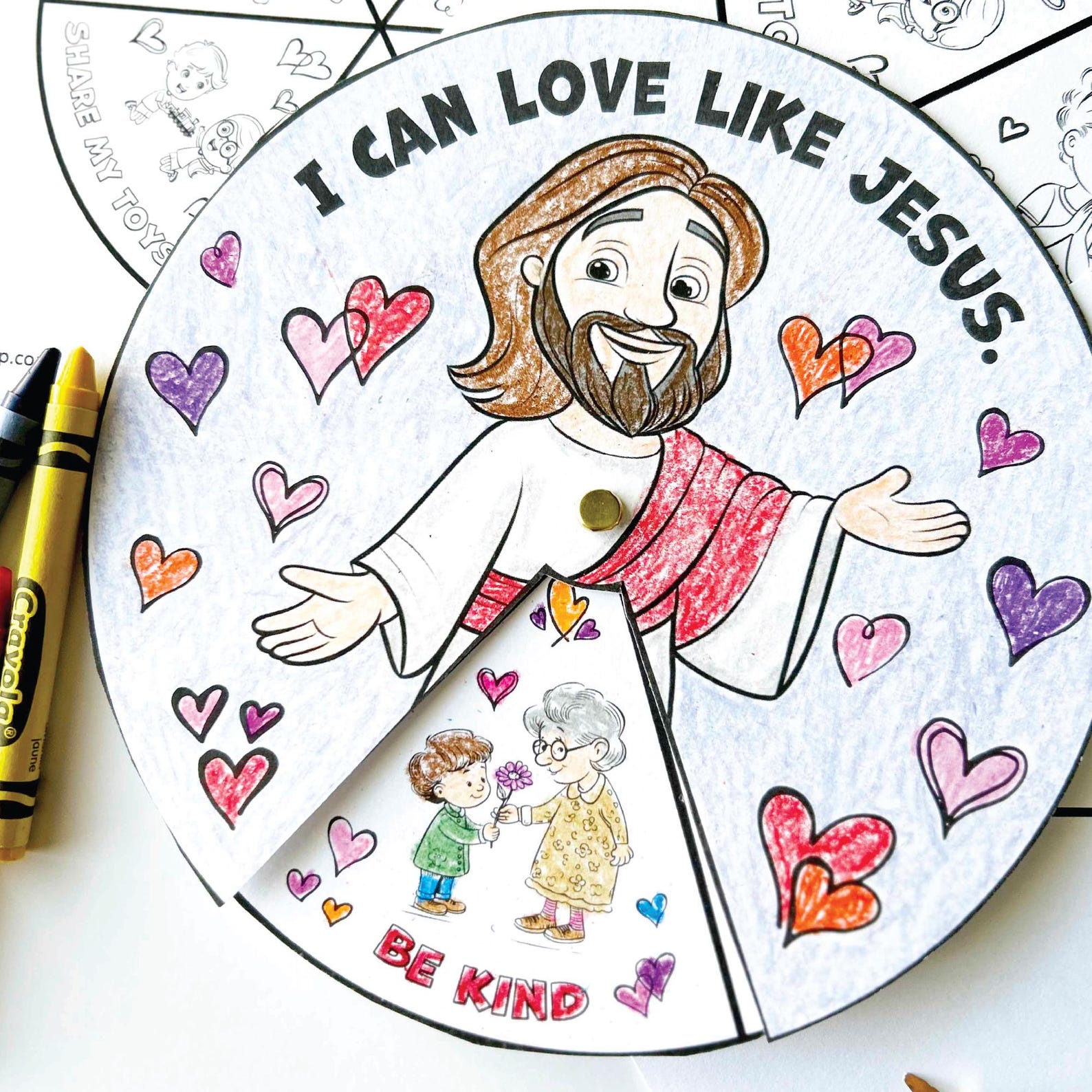 Love Like Jesus Activity Wheel: Christian Kids Craft (PDF & JPG) - Etsy