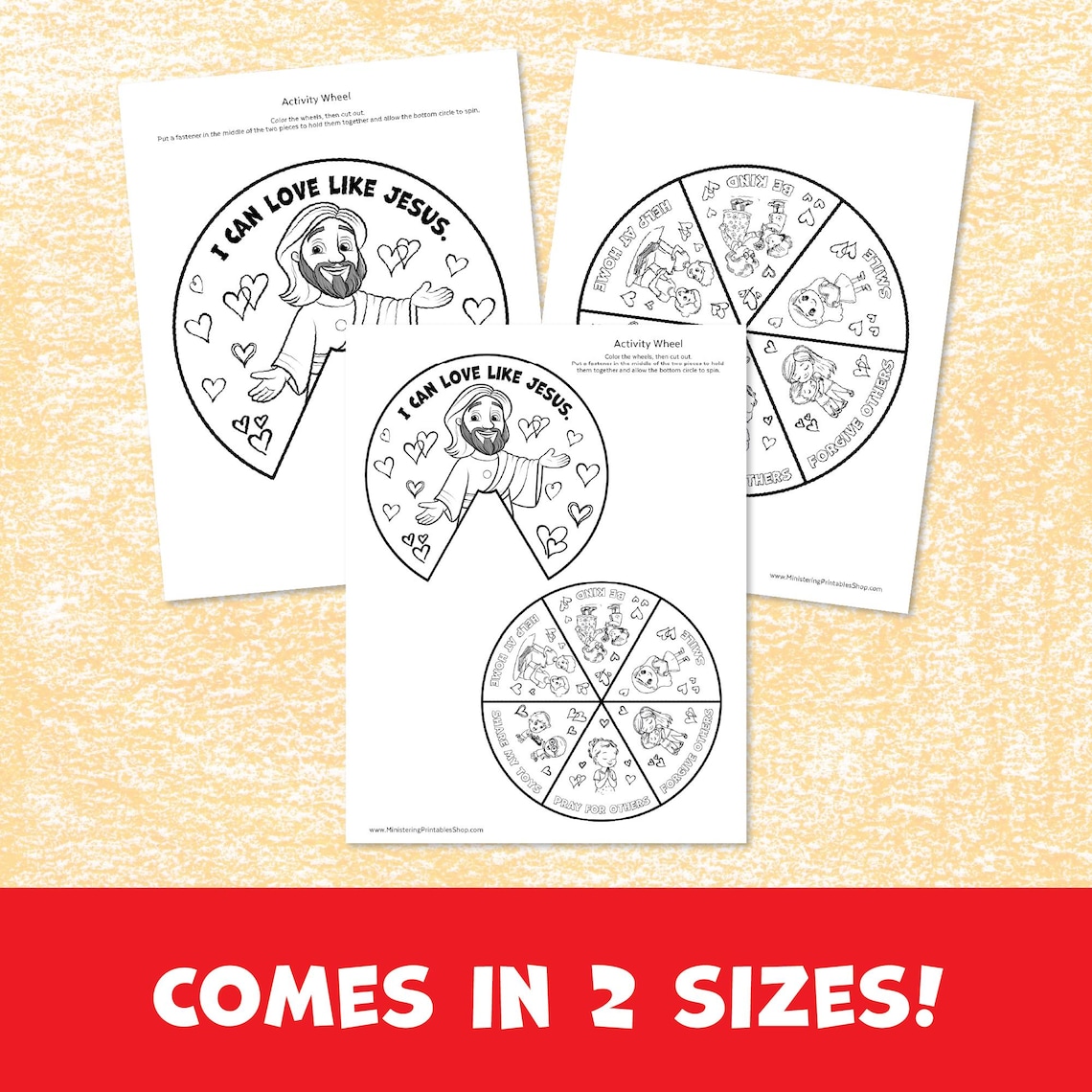 Love Like Jesus Activity Wheel: Christian Kids Craft (PDF & JPG) - Etsy