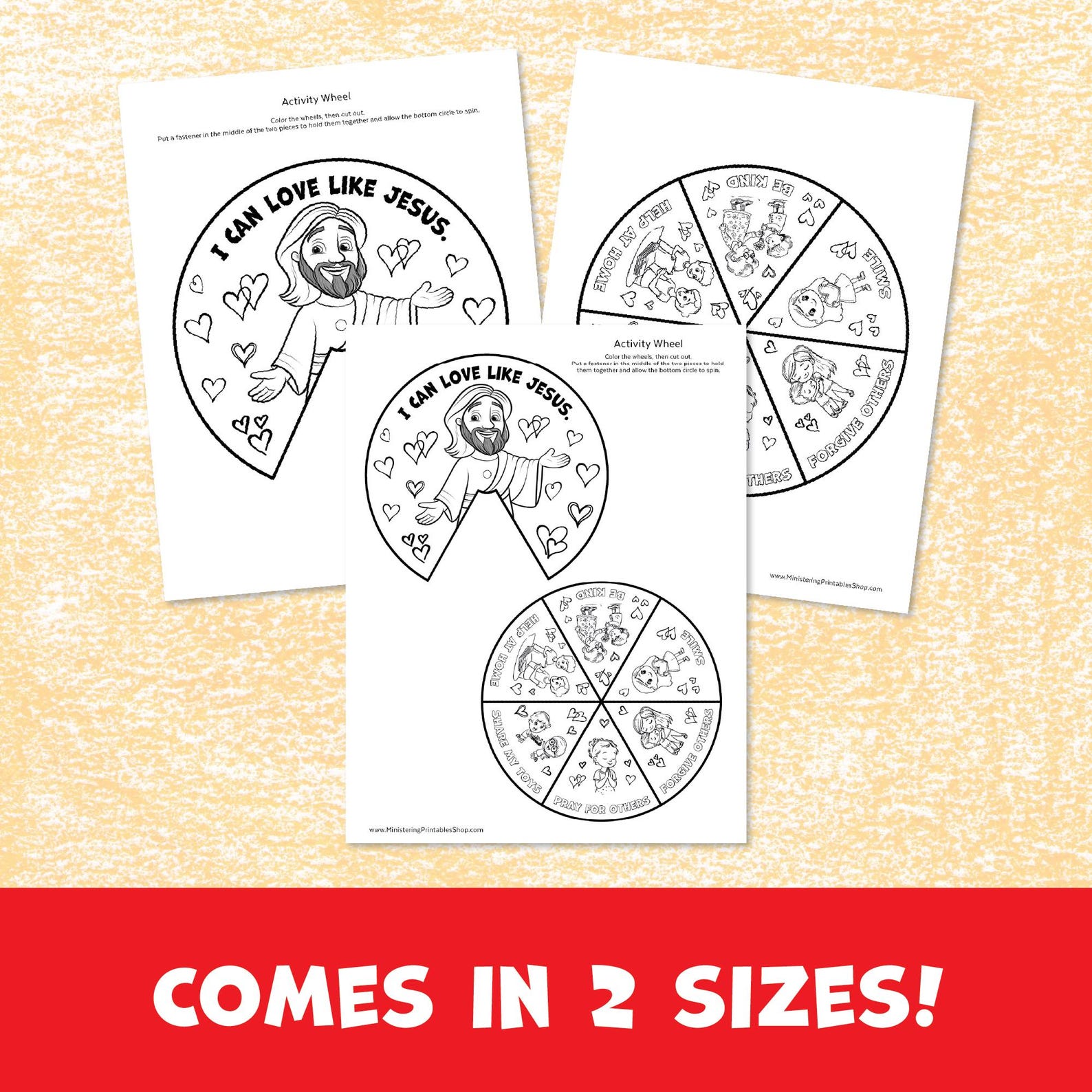 Love Like Jesus Activity Wheel: Christian Kids Craft (PDF & JPG) - Etsy