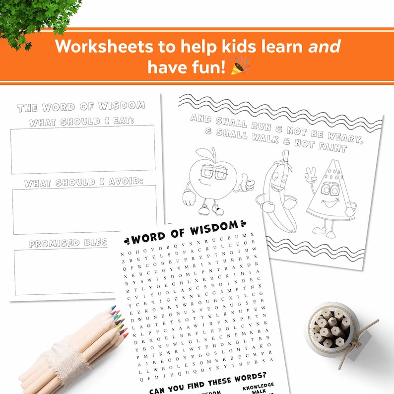 The Word of Wisdom Activities & Lesson Printable Kit - Etsy