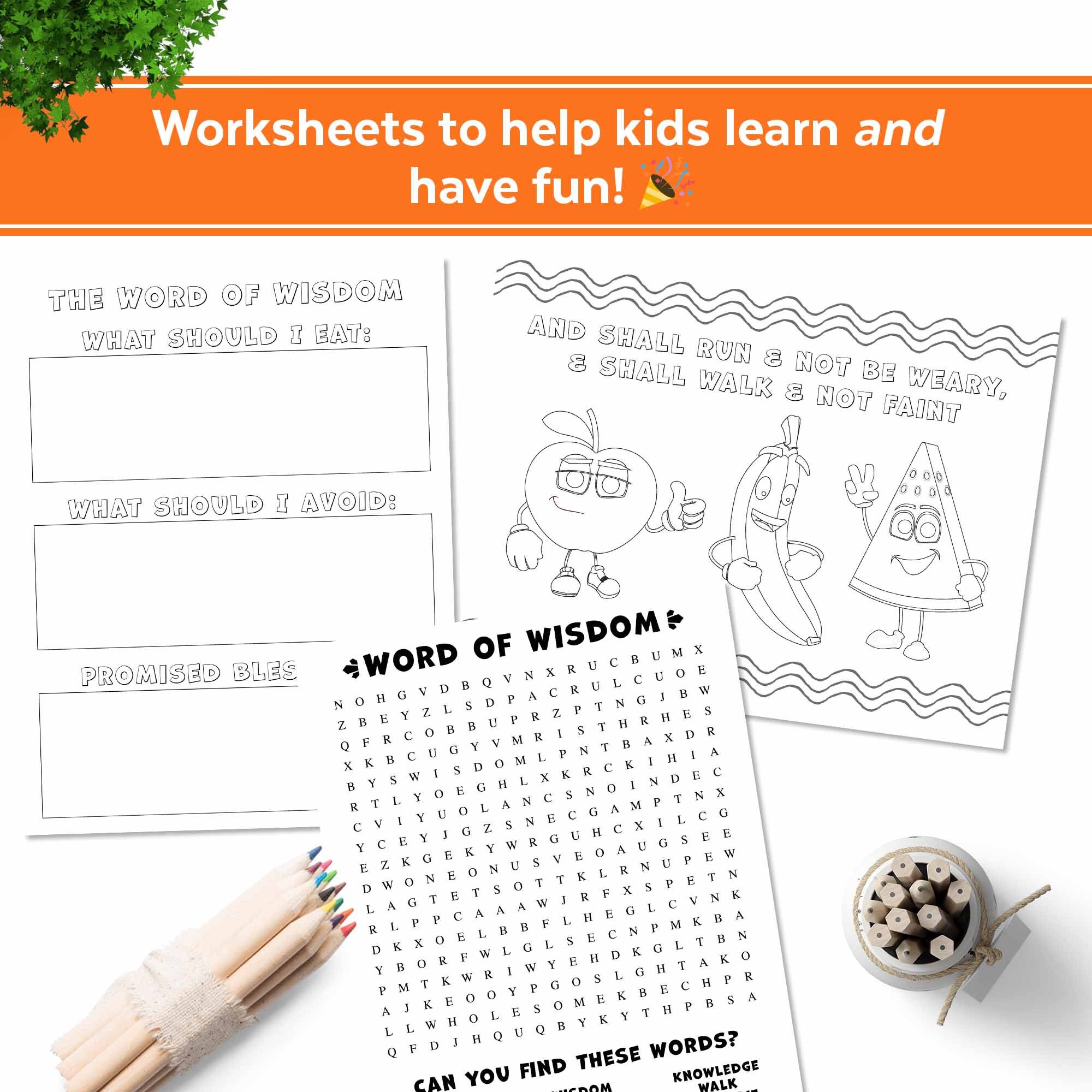 The Word of Wisdom Activities & Lesson Printable Kit - Etsy