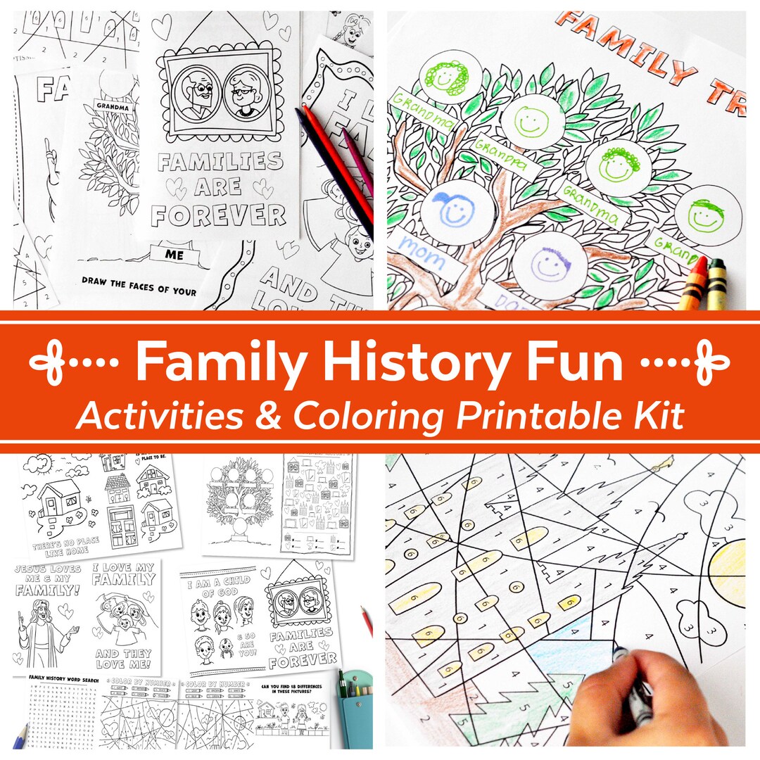 Family History Activity Kit: Coloring Pages & Games (printable) - Etsy