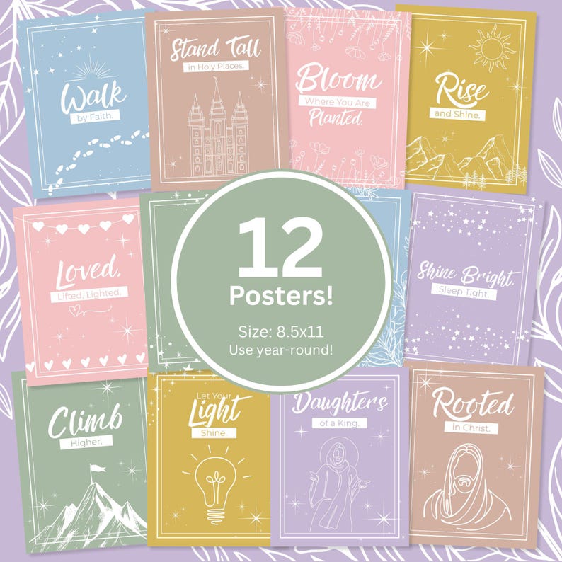 LDS Girls Camp Posters, Digital Download, Inspirational Art, YW Themes ...