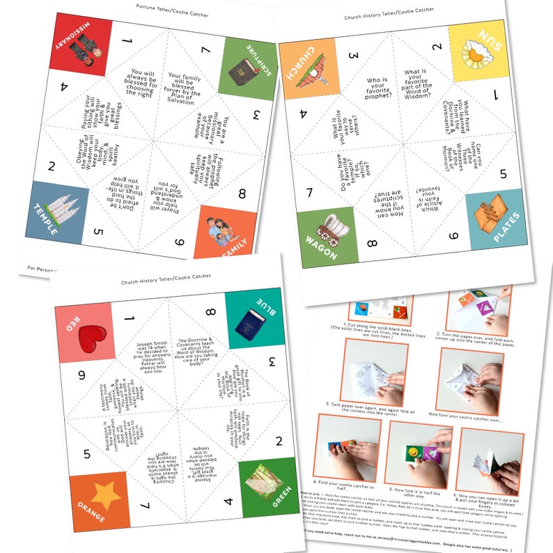 LDS Doctrine & Covenants Cootie Catchers: Church History Games (PDF ...