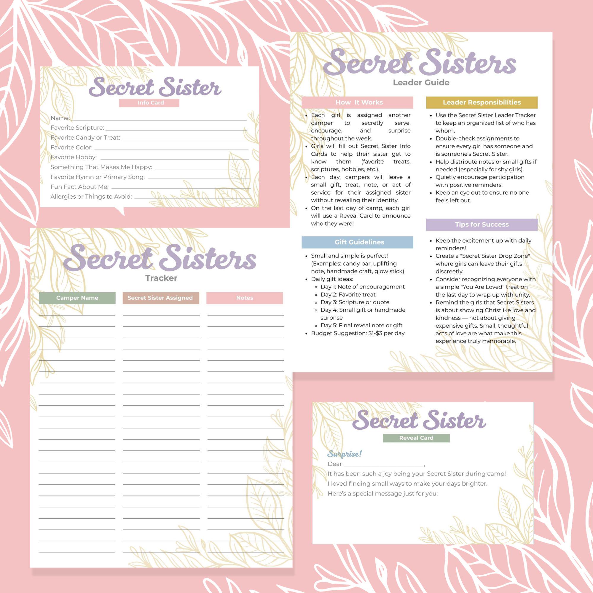 Secret Sister Instructions