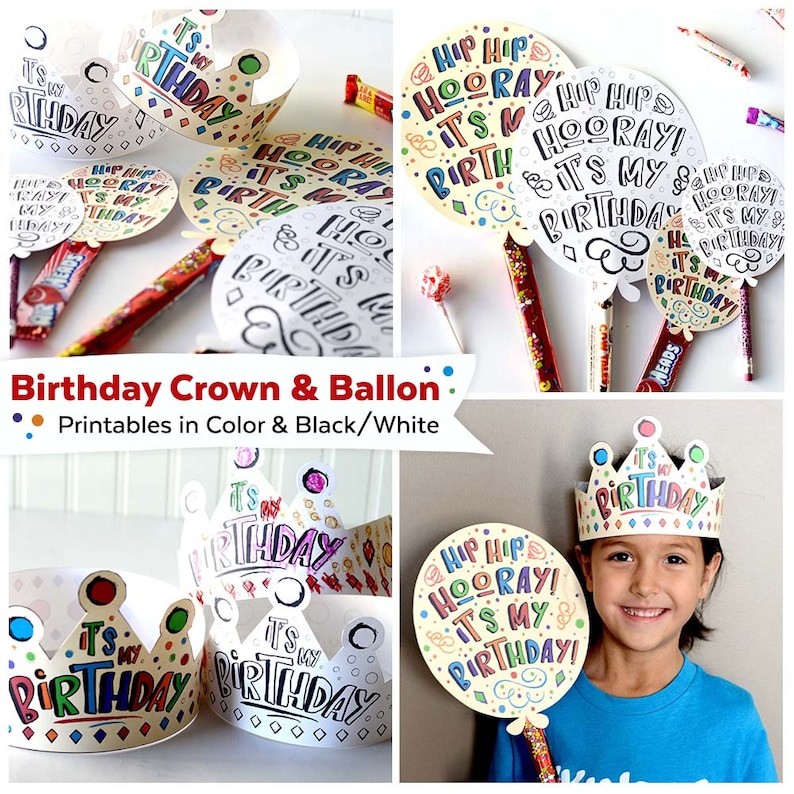 Birthday Crown and Balloon Birthday Crown Balloon for Preschool Kids ...
