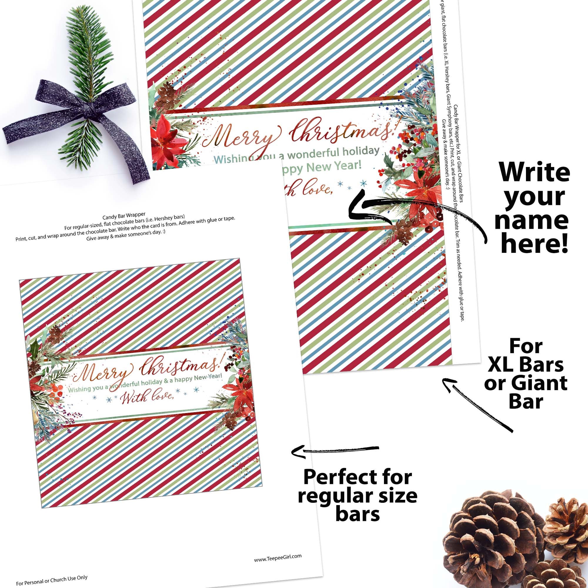 Christmas Chocolate Candy Bar Wrapper the Easiest Christmas - Etsy