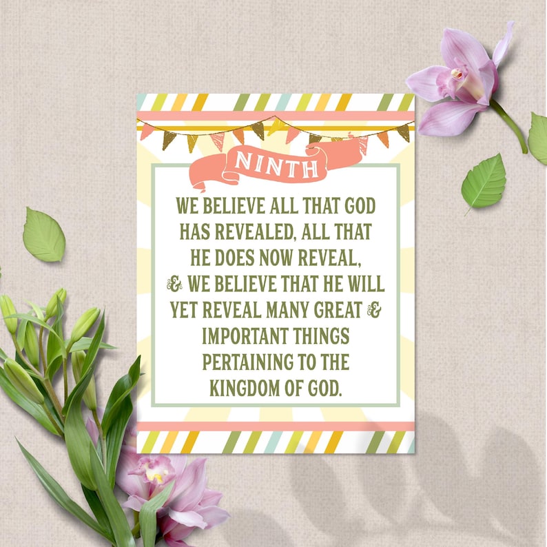 LDS Articles of Faith Printable Posters - 2025 LDS Primary - Digital ...