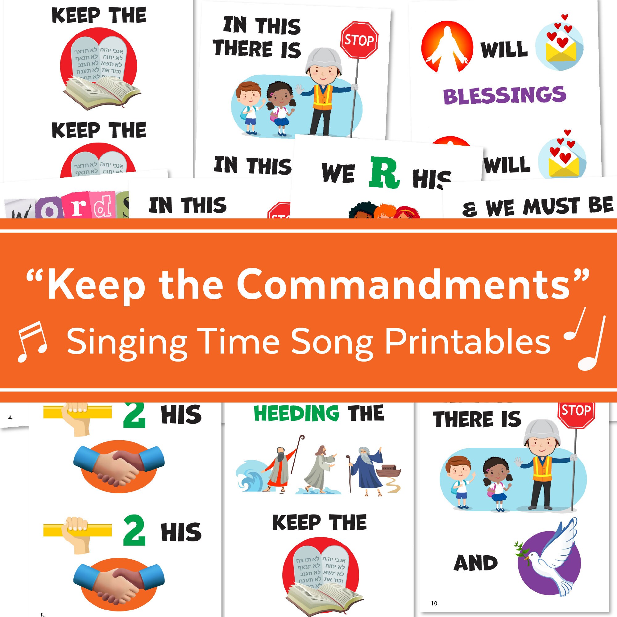 Keep the Commandments Singing Time Flipchart for Primary Come, Follow Me - Etsy