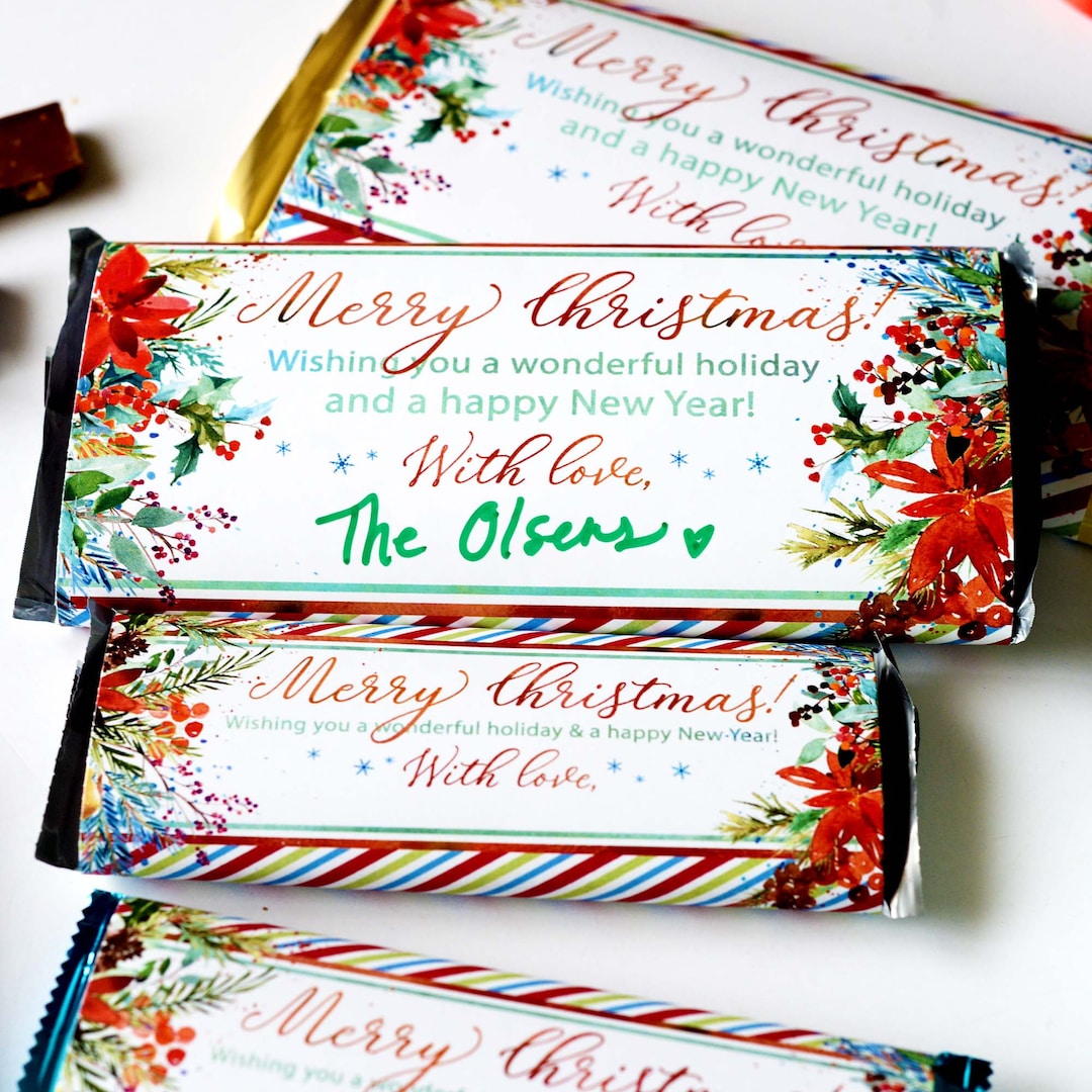 Christmas Chocolate Candy Bar Wrapper | the Easiest Christmas Gift of ...