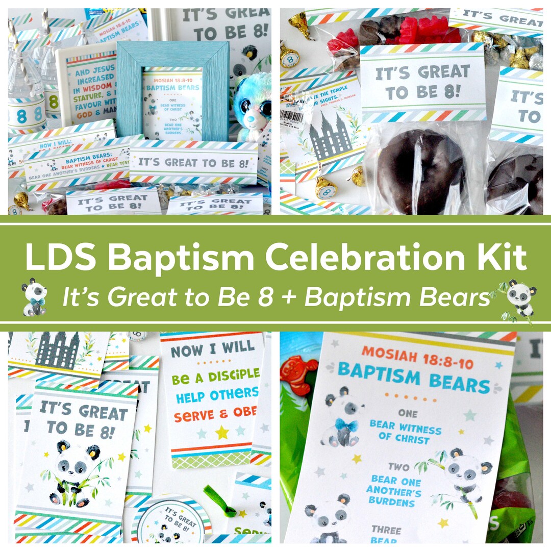 LDS Baptism Celebration Kit: Panda Bear Printables (PDF) - Etsy