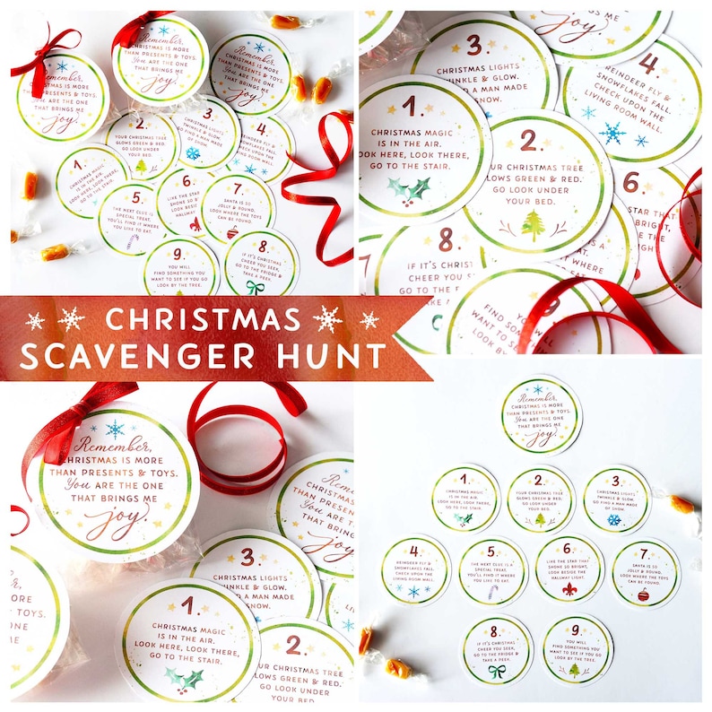 Christmas Scavenger Hunt Printable Game Holiday Activity for Kids ...