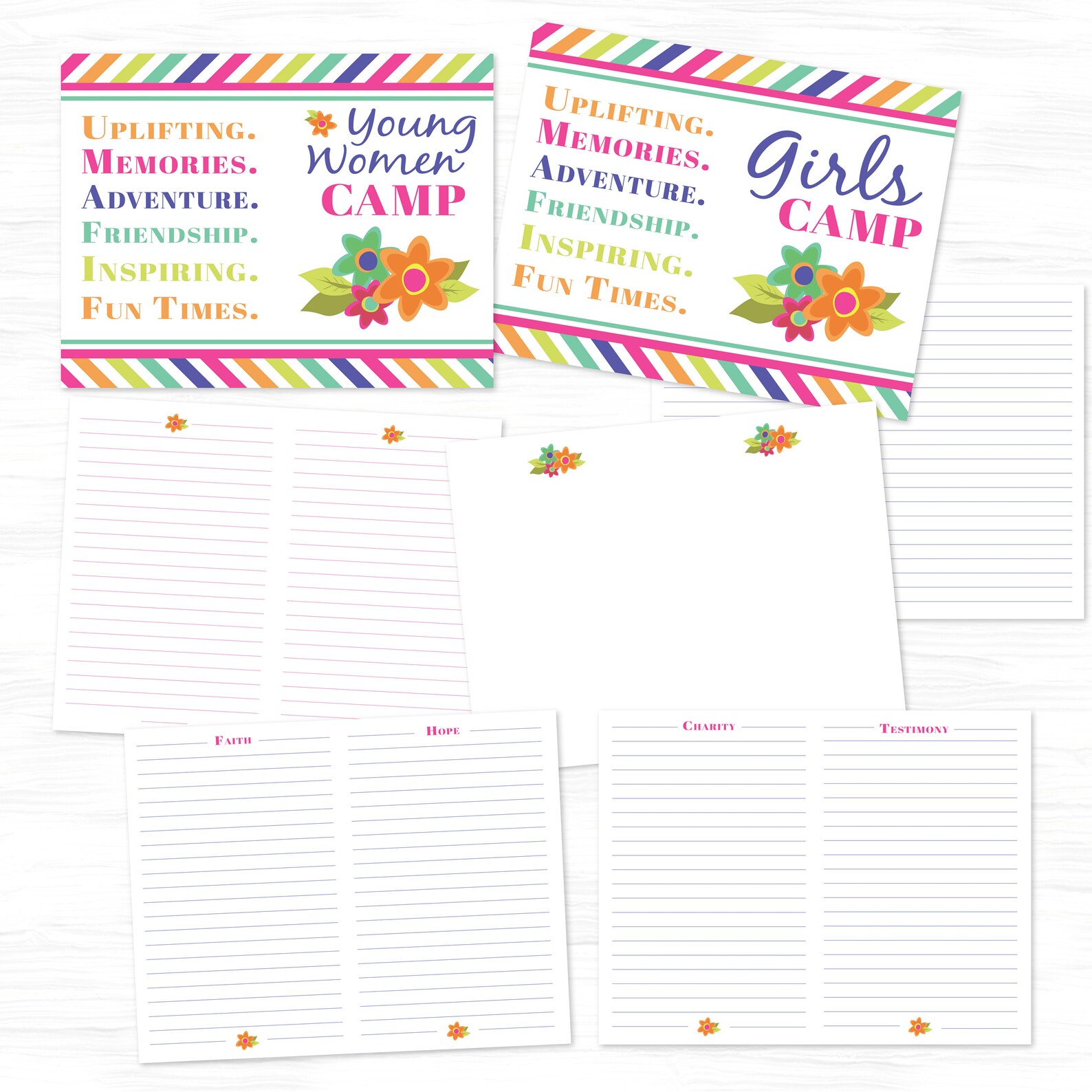 LDS Girls Camp Printable Journal Kit Young Women Journal - Etsy