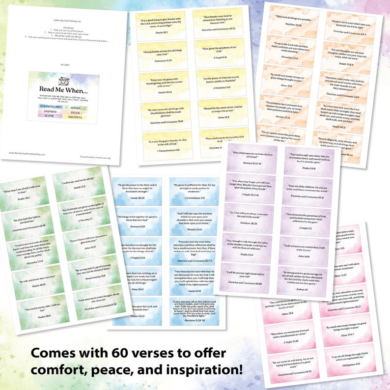LDS Scripture Verse Jar Kit: Inspirational Gift (PDF Printable) - Etsy