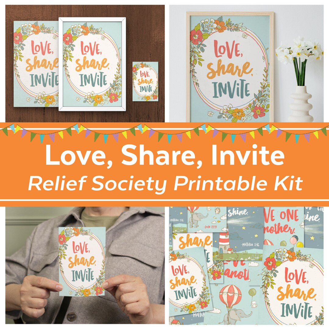Love Share Invite Relief Society Printable Kit - Etsy