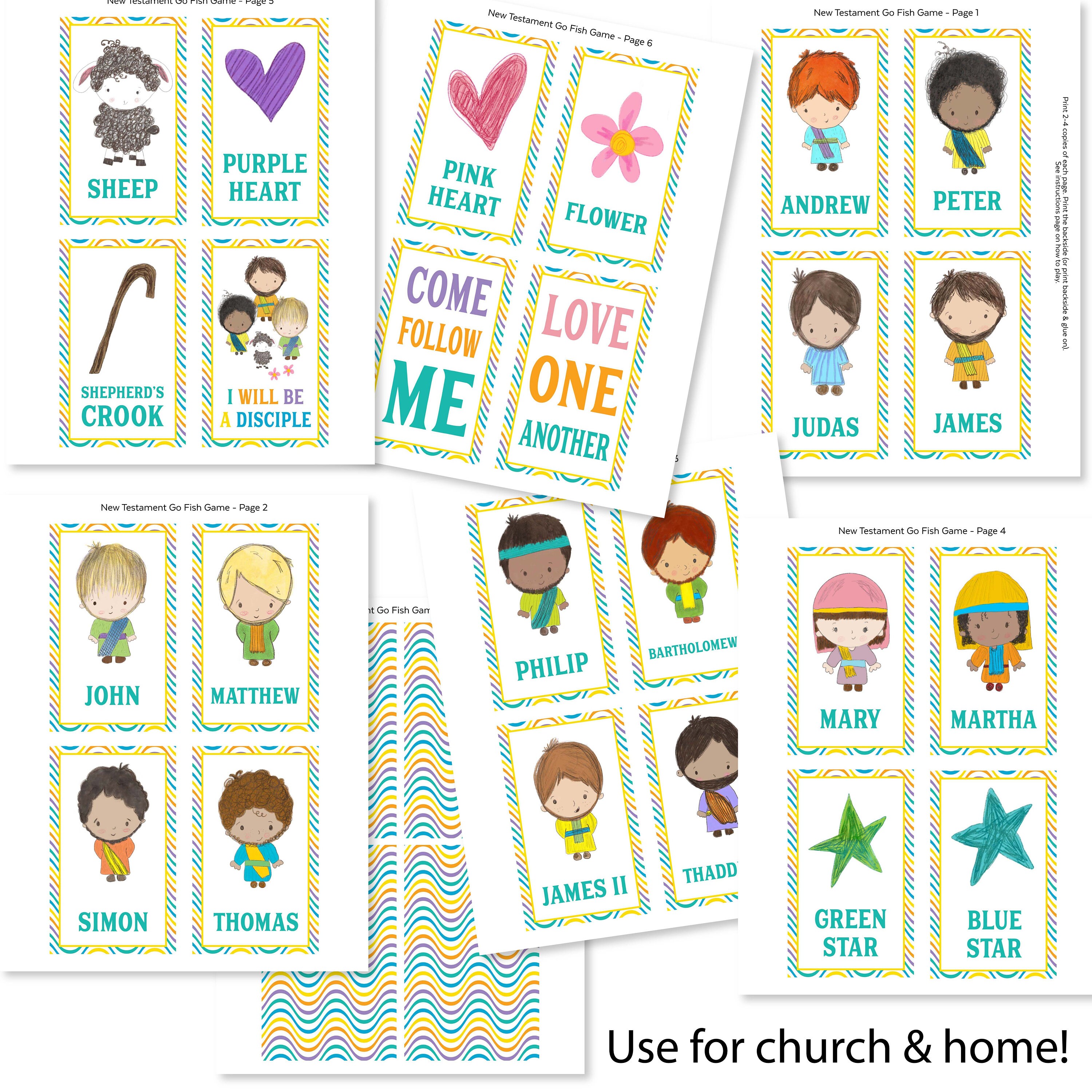 New Testament Go Fish Printable Game | Bible Game for Kids - Etsy