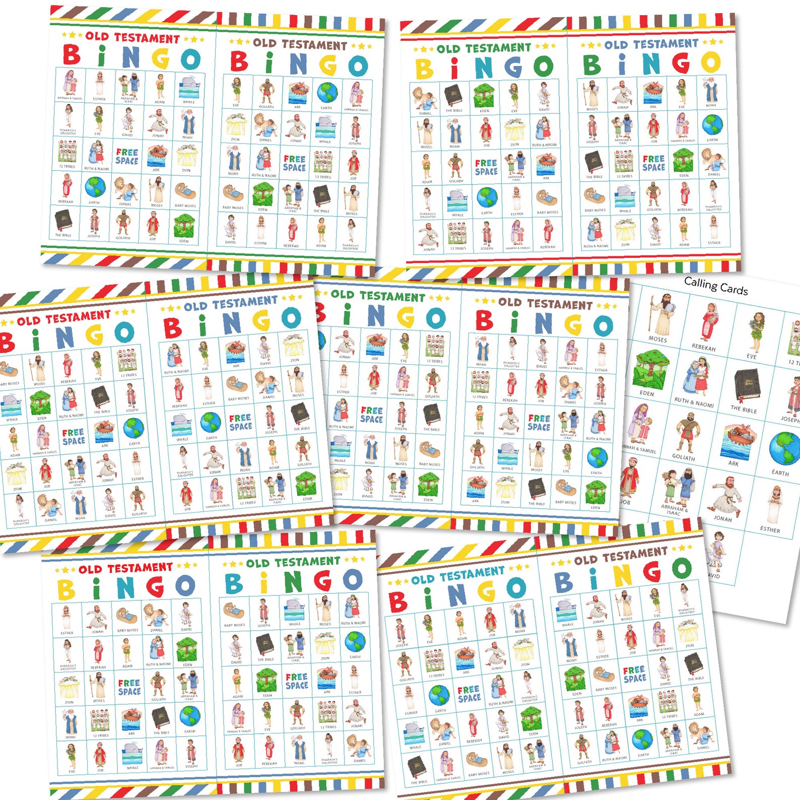 Old Testament BINGO Printable Game Bible Game for Kids - Etsy