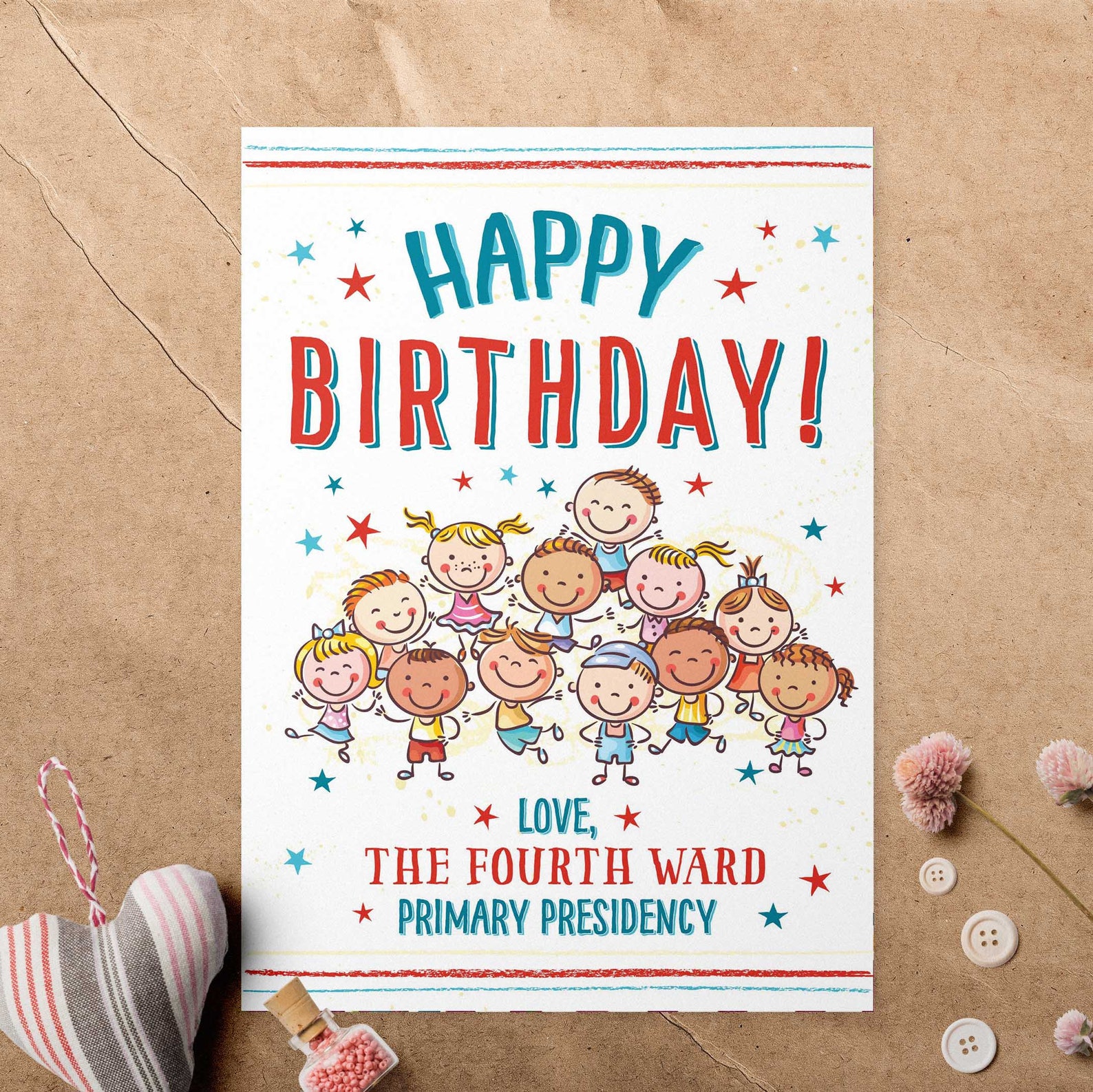 LDS Primary Custom Birthday Card LDS Primary Card - Etsy