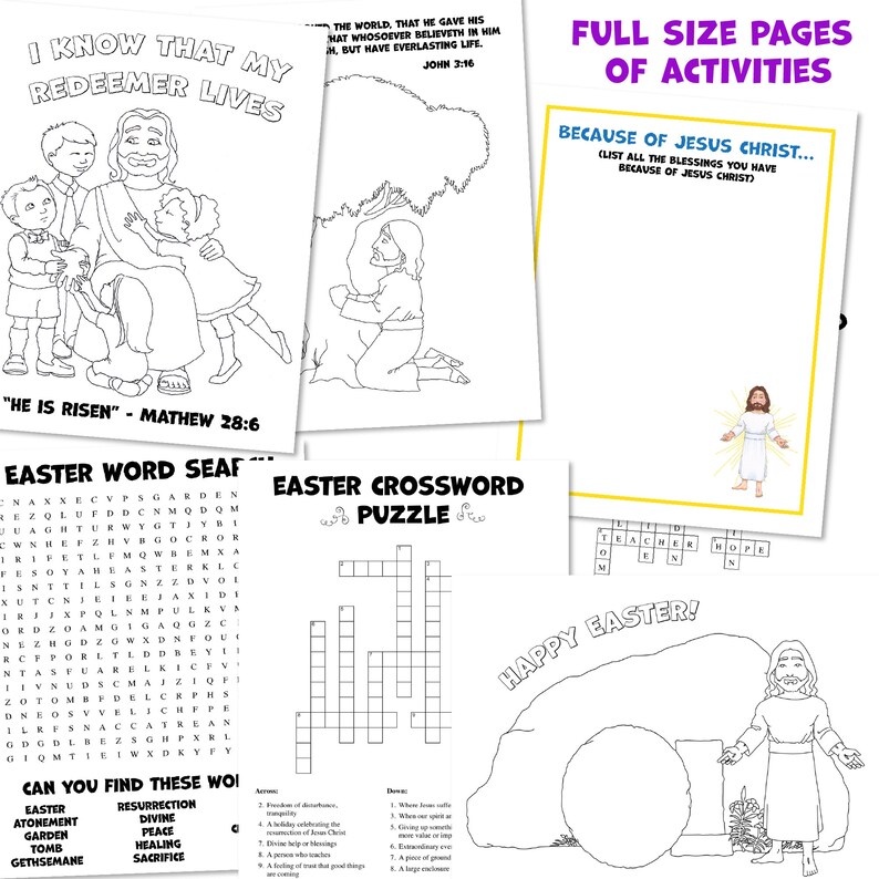 Easter Story Scripture Kit: Christian Activities & Coloring Pages (PDF ...