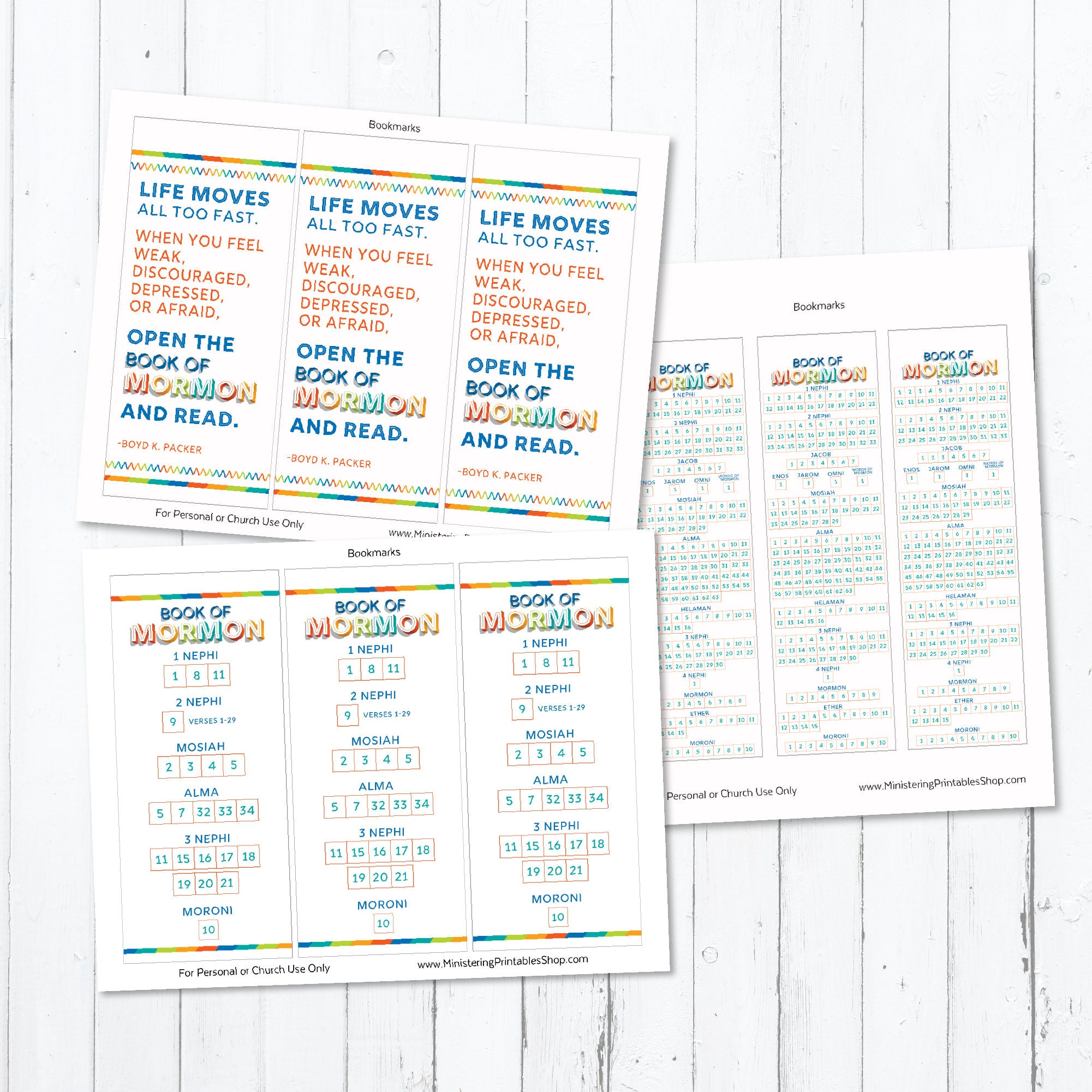 Book of Mormon Reading Chart Bookmark Combo - Etsy