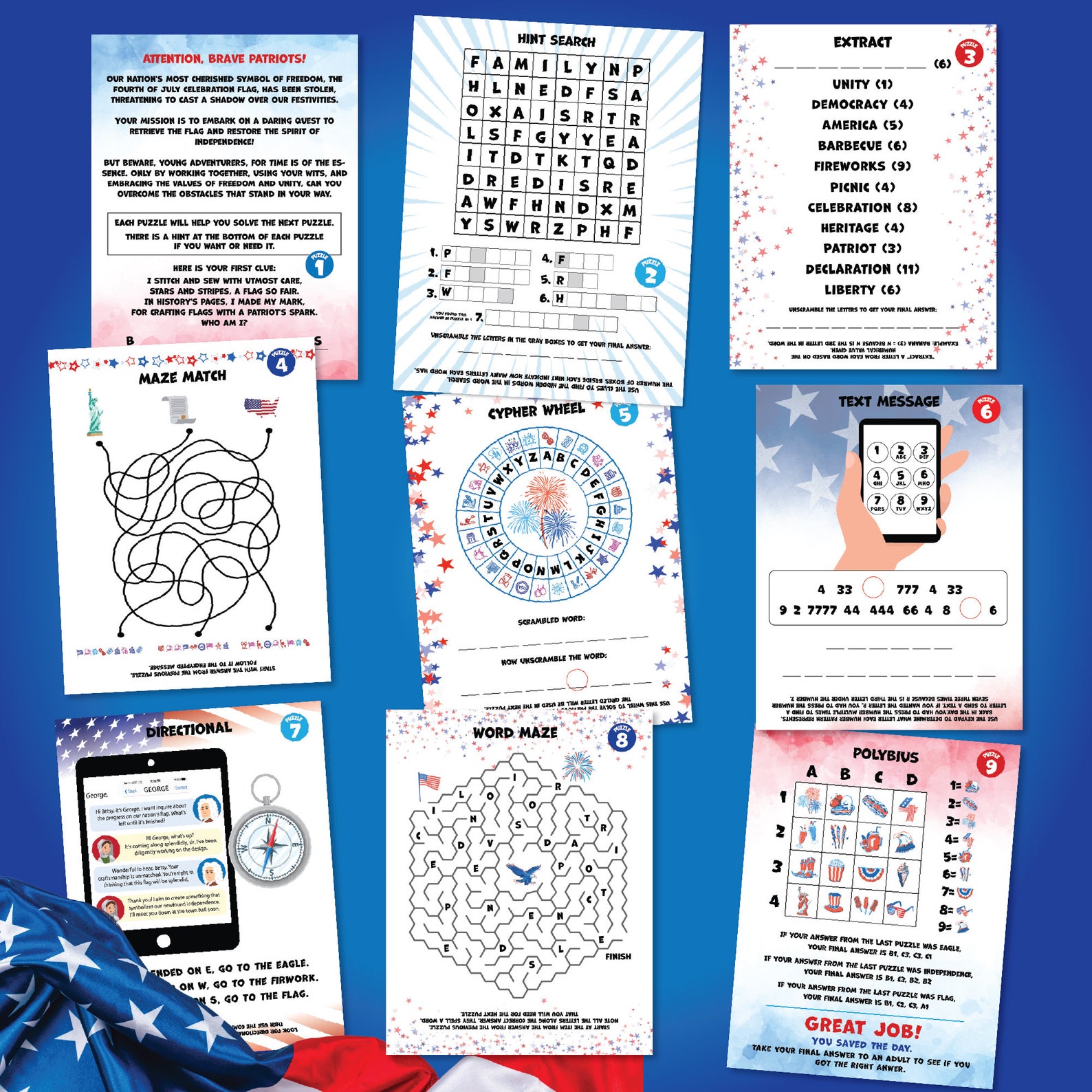 4th of July Escape Room Game: DIY Family Mystery (digital Download) - Etsy