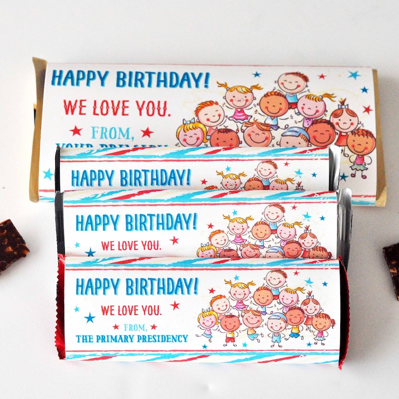 LDS Primary Birthday Chocolate Candy Bar Wrapper Primary - Etsy