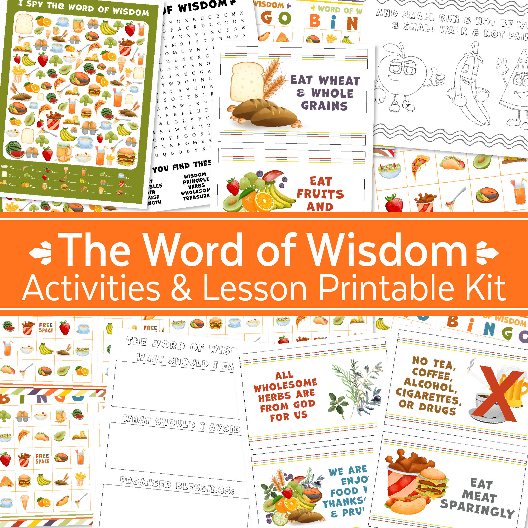 The Word of Wisdom Activities & Lesson Printable Kit - Etsy