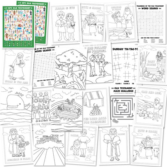 Old Testament Coloring & Activity Kit for Kids - Etsy