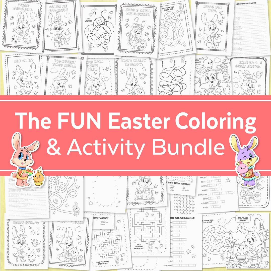 The FUN Easter Coloring and Activity Bundle | Easter Coloring Pages ...