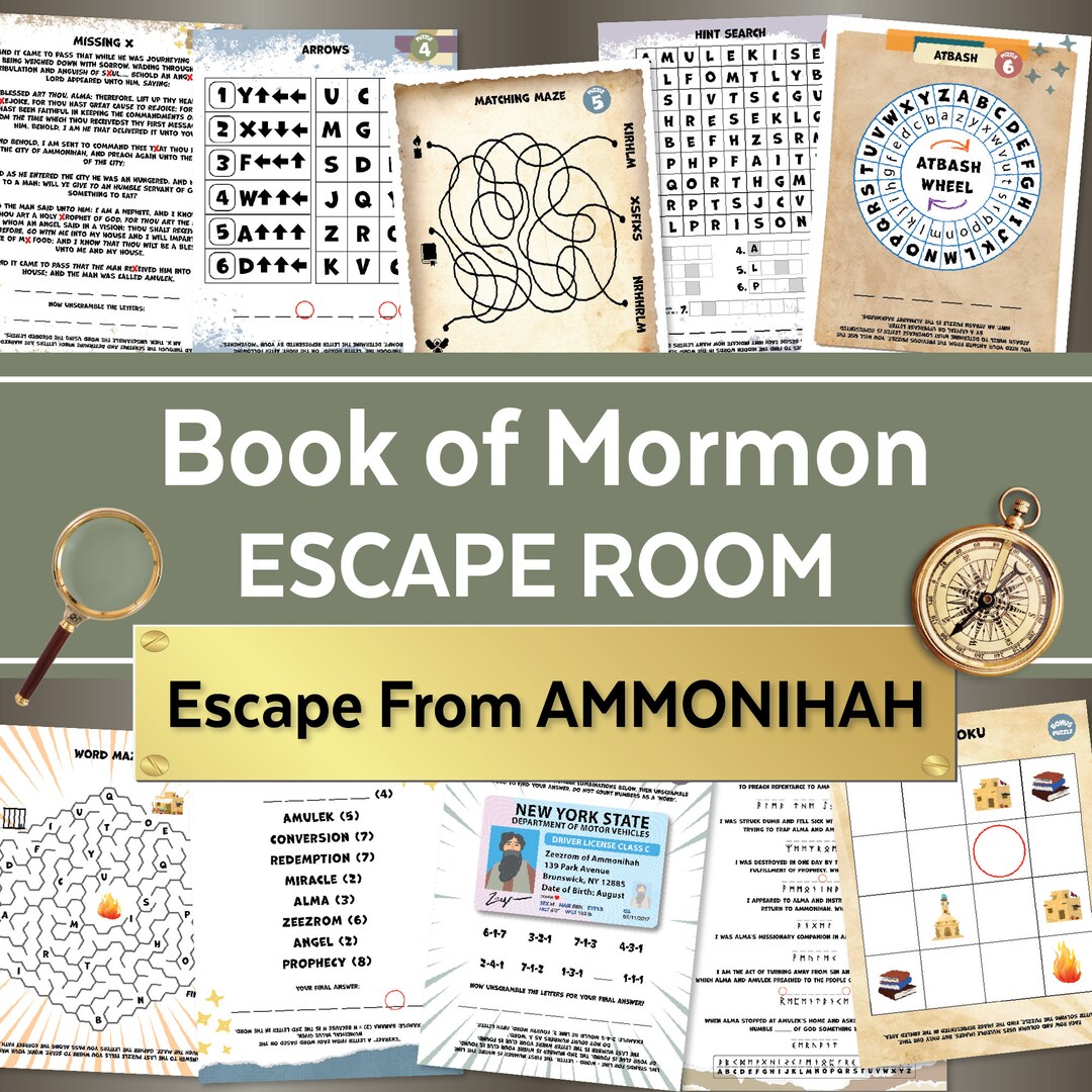 Escape From Ammonihah Book of Mormon Escape Room: Family DIY Game ...
