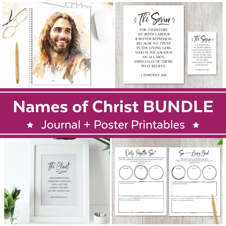 Names of Christ BUNDLE Names of Christ Journal Names of - Etsy
