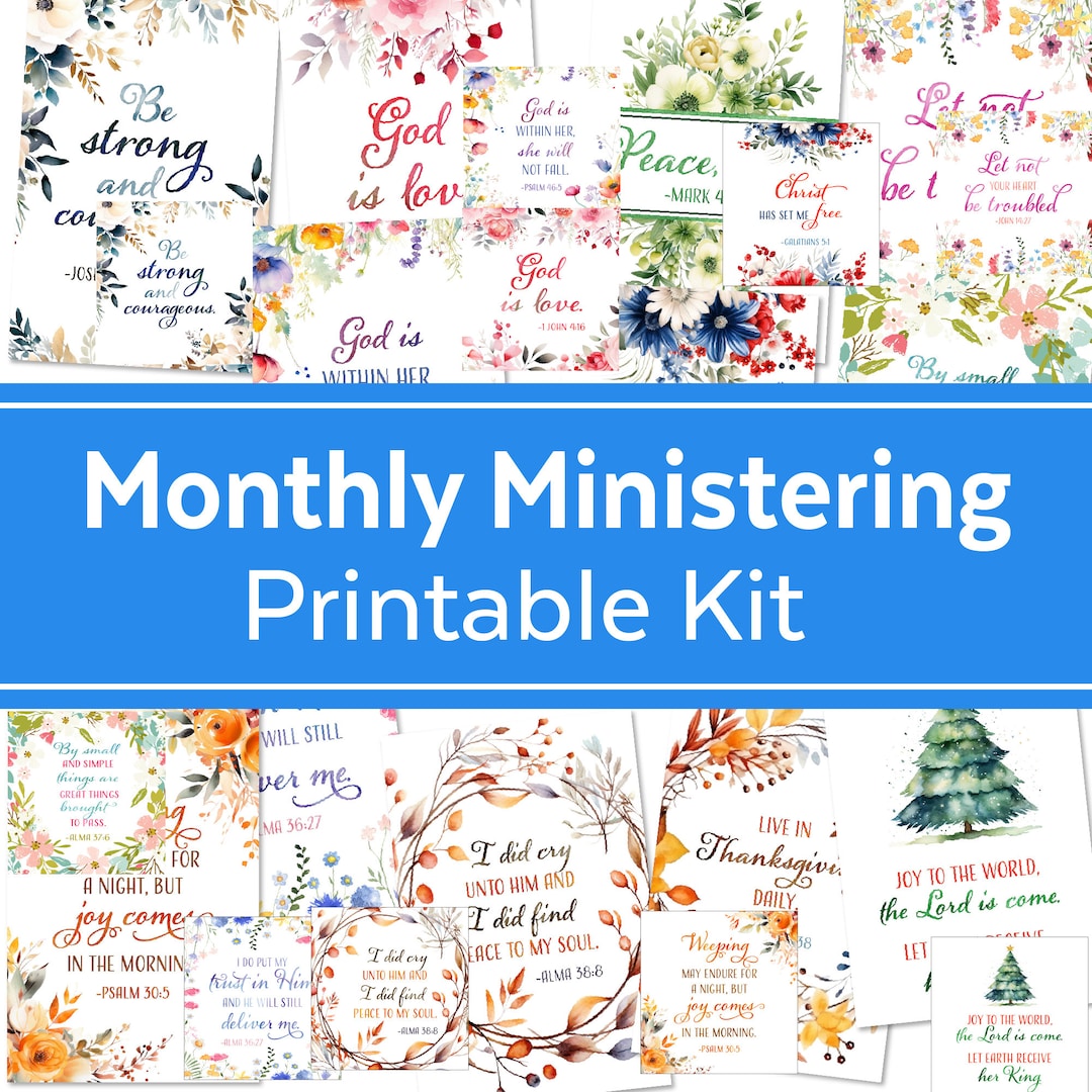 LDS Ministering Cards: Monthly Scripture Printables (JPG & PDF) - Etsy