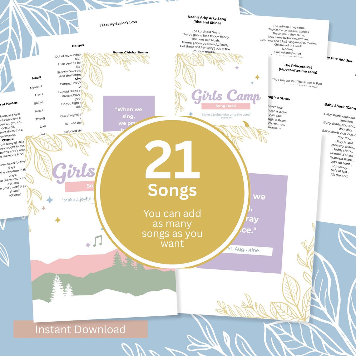 LDS Girls Camp Song Book: Young Women Campfire Songs (PDF & Canva) - Etsy