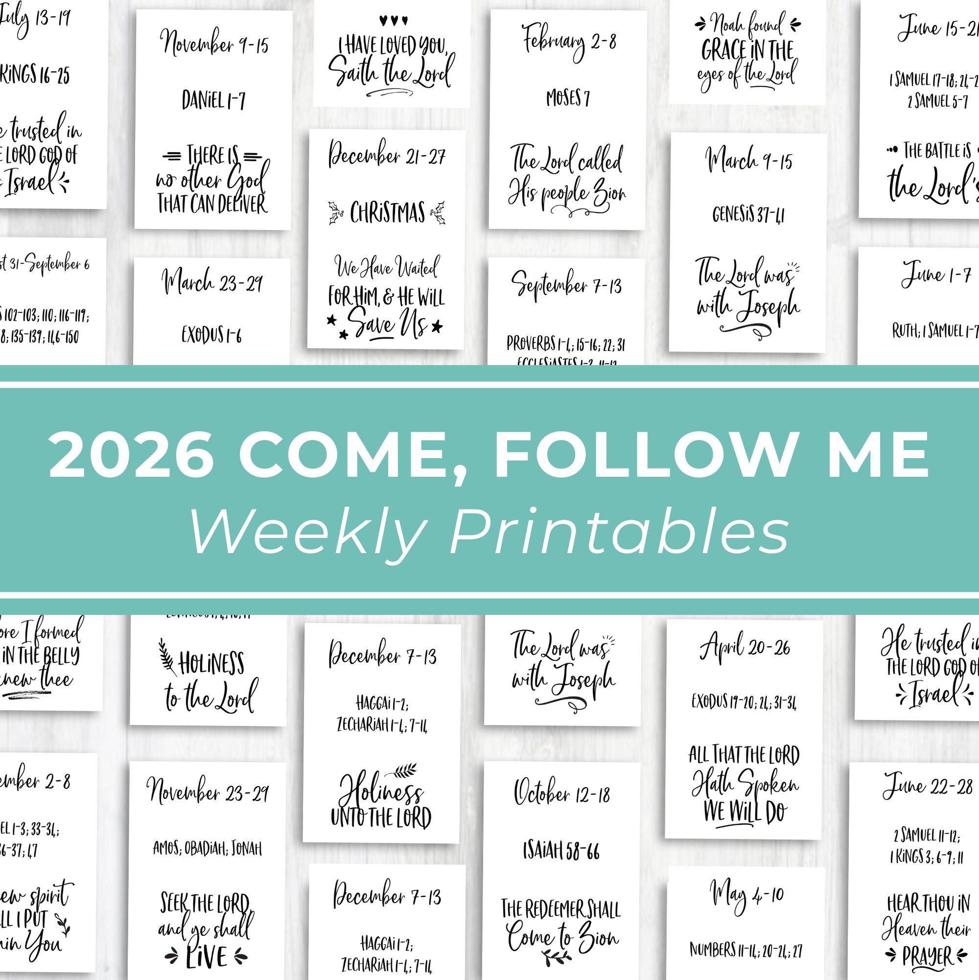 2026 Come Follow Me Bundle, LDS Old Testament Journal + Weekly Prints ...