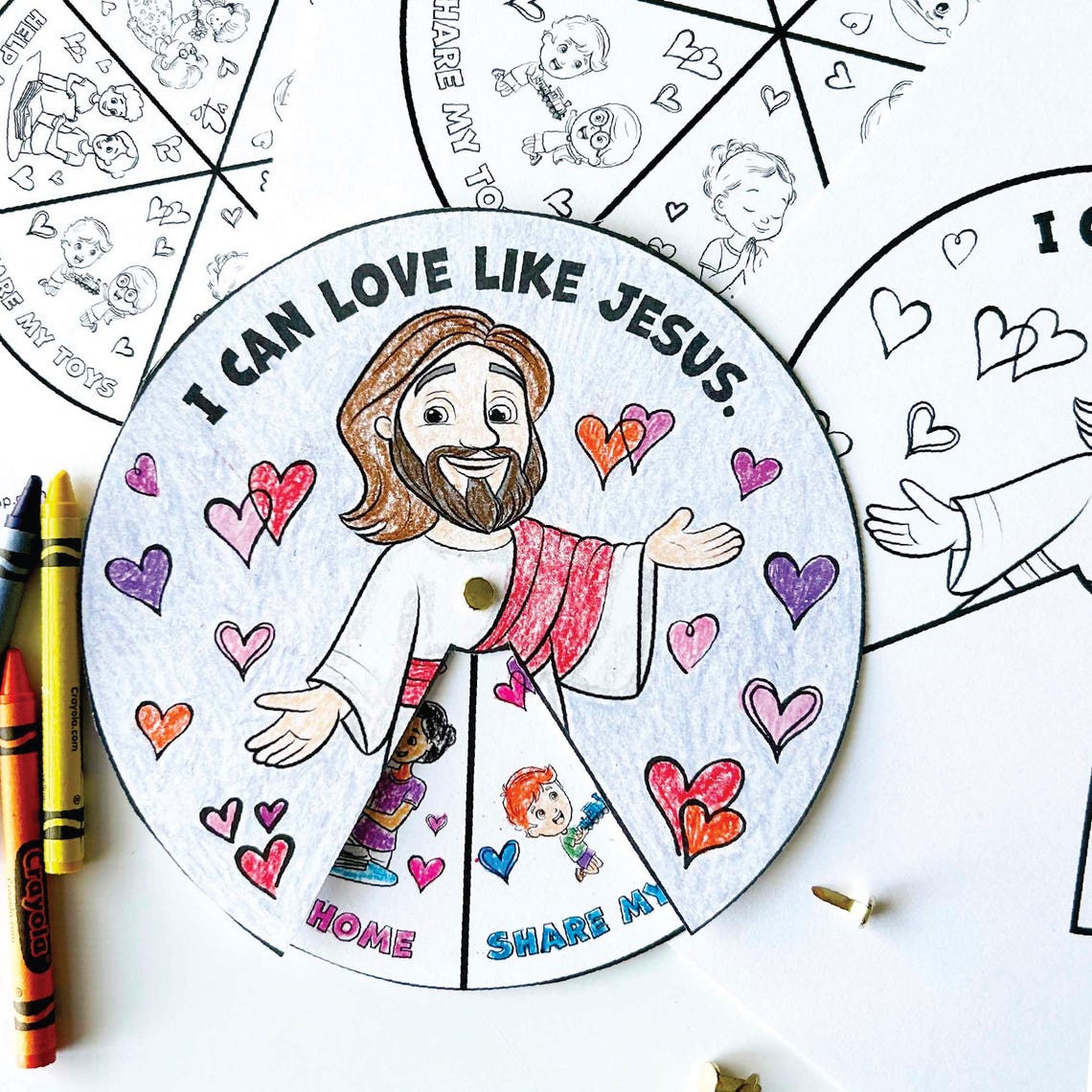 Love Like Jesus Activity Wheel: Christian Kids Craft (PDF & JPG) - Etsy