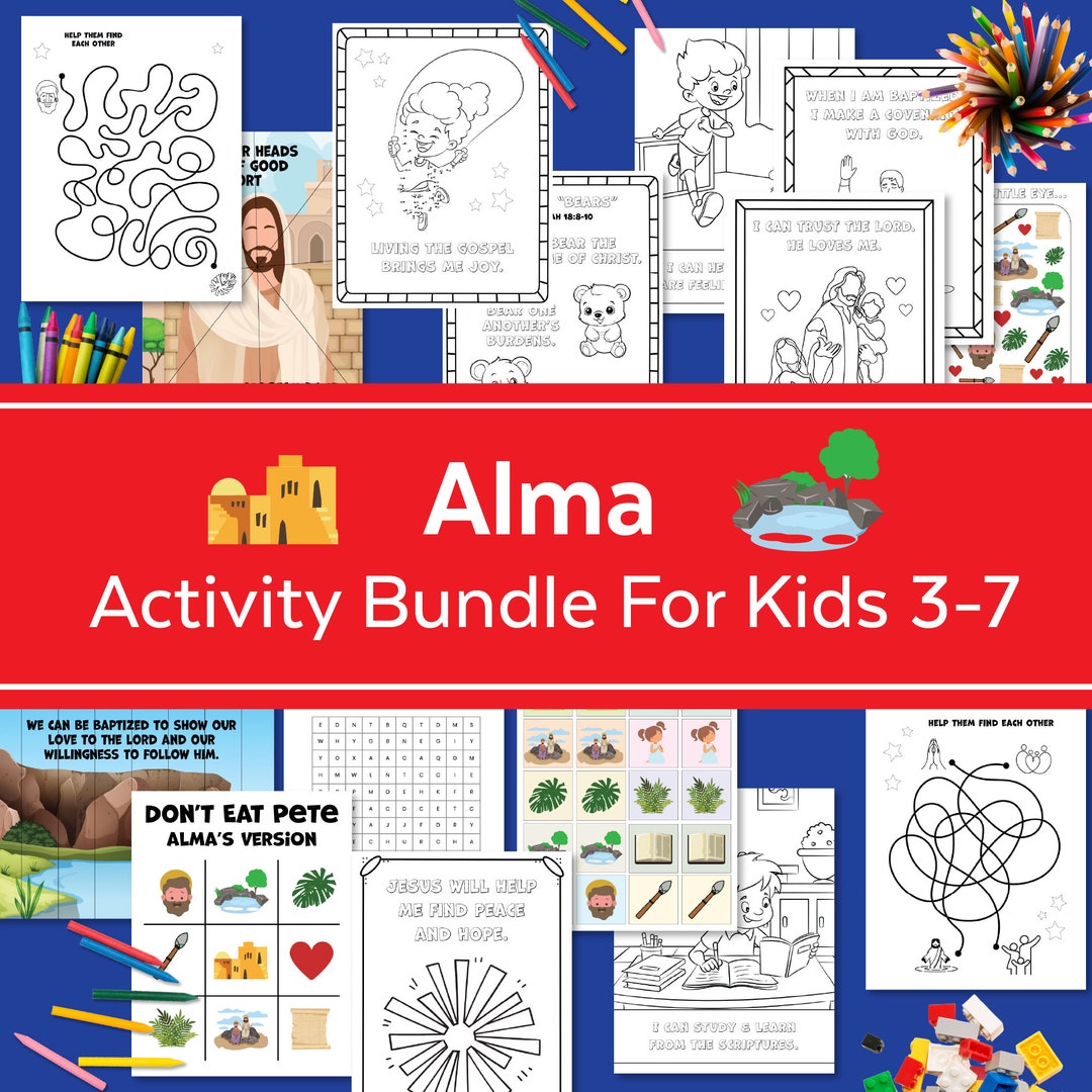 Alma Book of Mormon Activity Bundle: LDS Games & Coloring (PDF) - Etsy