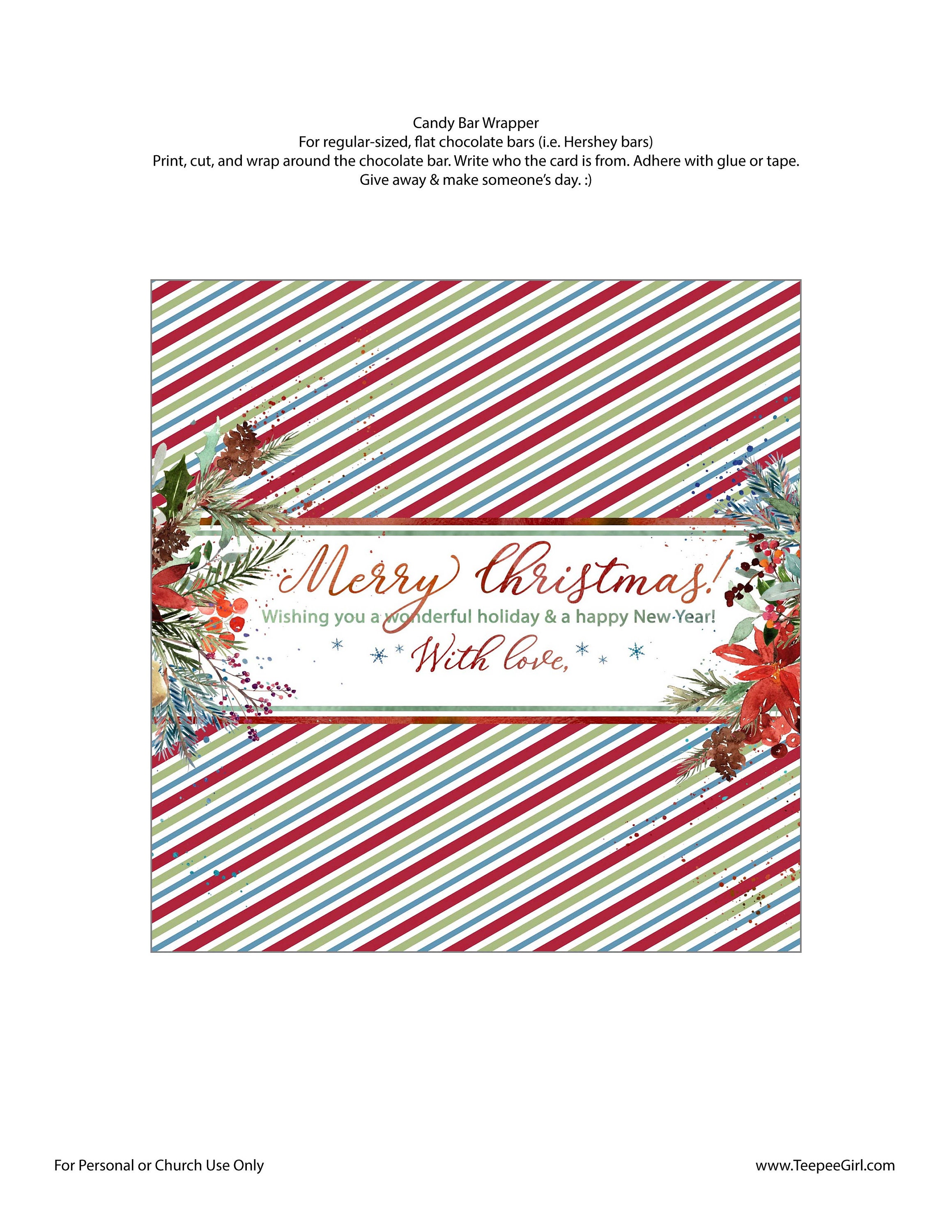Christmas Chocolate Candy Bar Wrapper the Easiest Christmas - Etsy