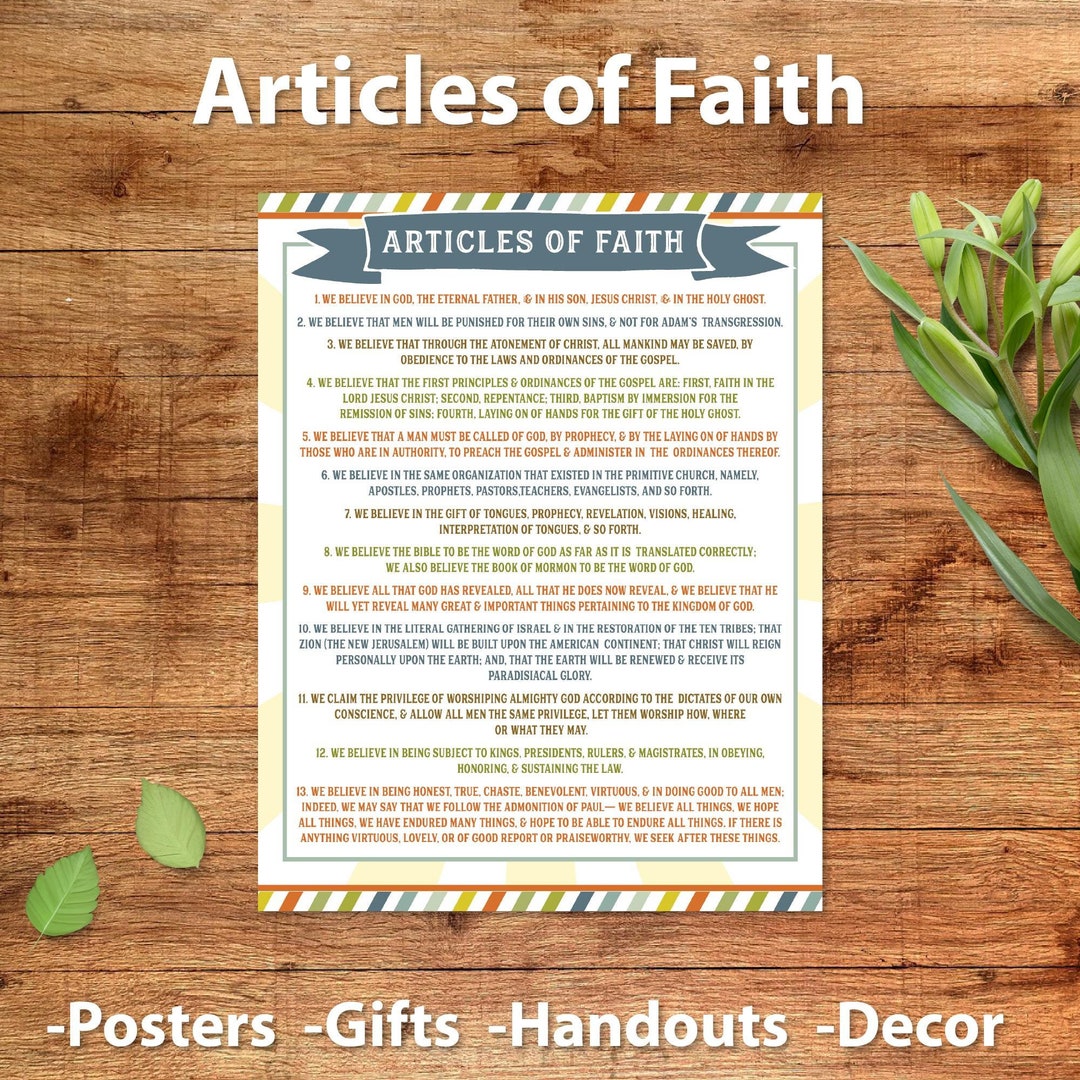 Articles of Faith Printable Poster - LDS Primary - Digital Download ...
