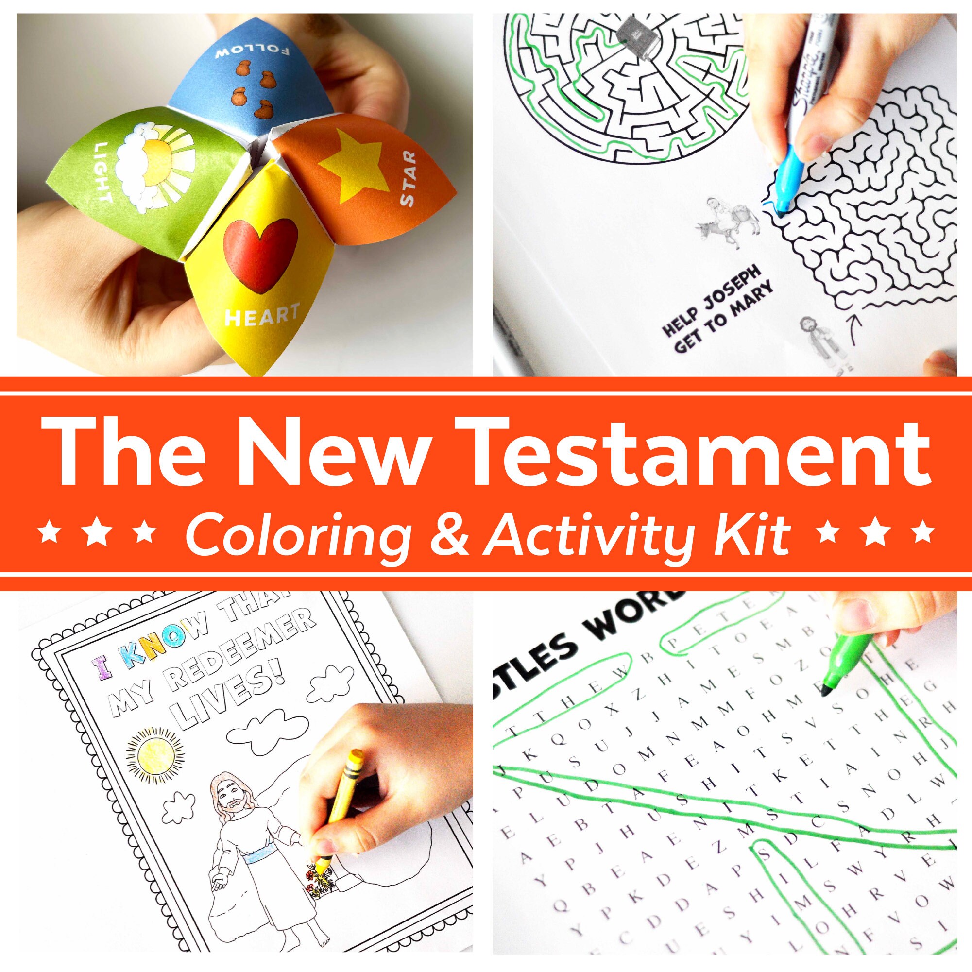 New Testament Coloring & Activity Kit for Kids - Etsy