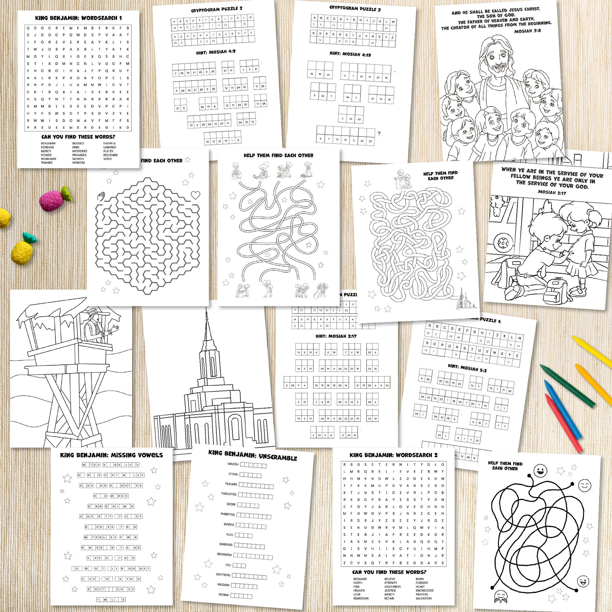 King Benjamin Book of Mormon Activity Bundle: LDS Printables (PDF) - Etsy
