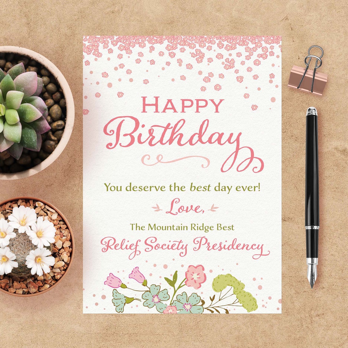 Relief Society Custom Birthday Card LDS Relief Society Card - Etsy