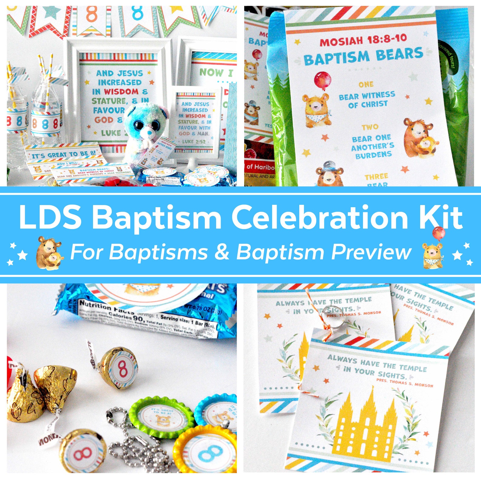 It's Great to Be 8 LDS Baptism Kit LDS Baptism Celebration Kit Baptism ...