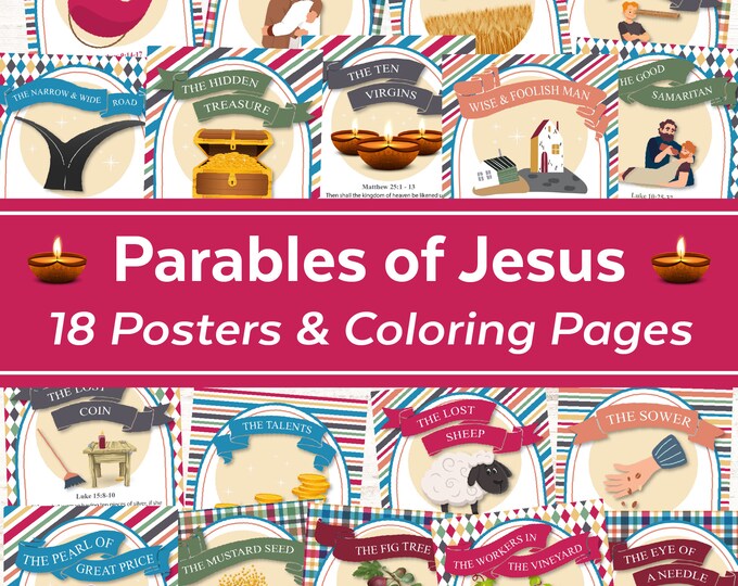 Parables of Jesus Coloring Pages, List of Jesus' 56 Parables in the ...